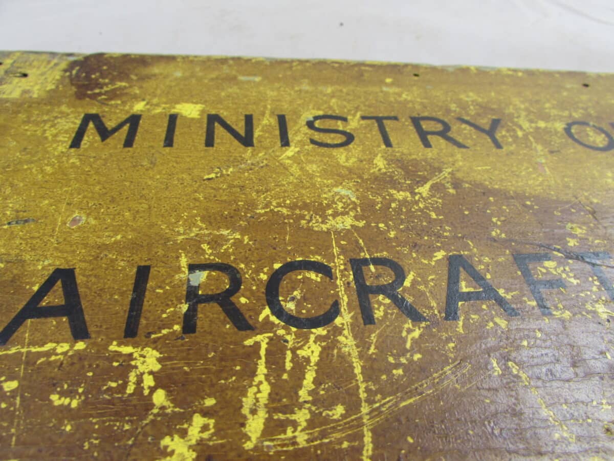 WW2 ,Ministry of Aircraft wooden sign - Antiqurio Military Antiques