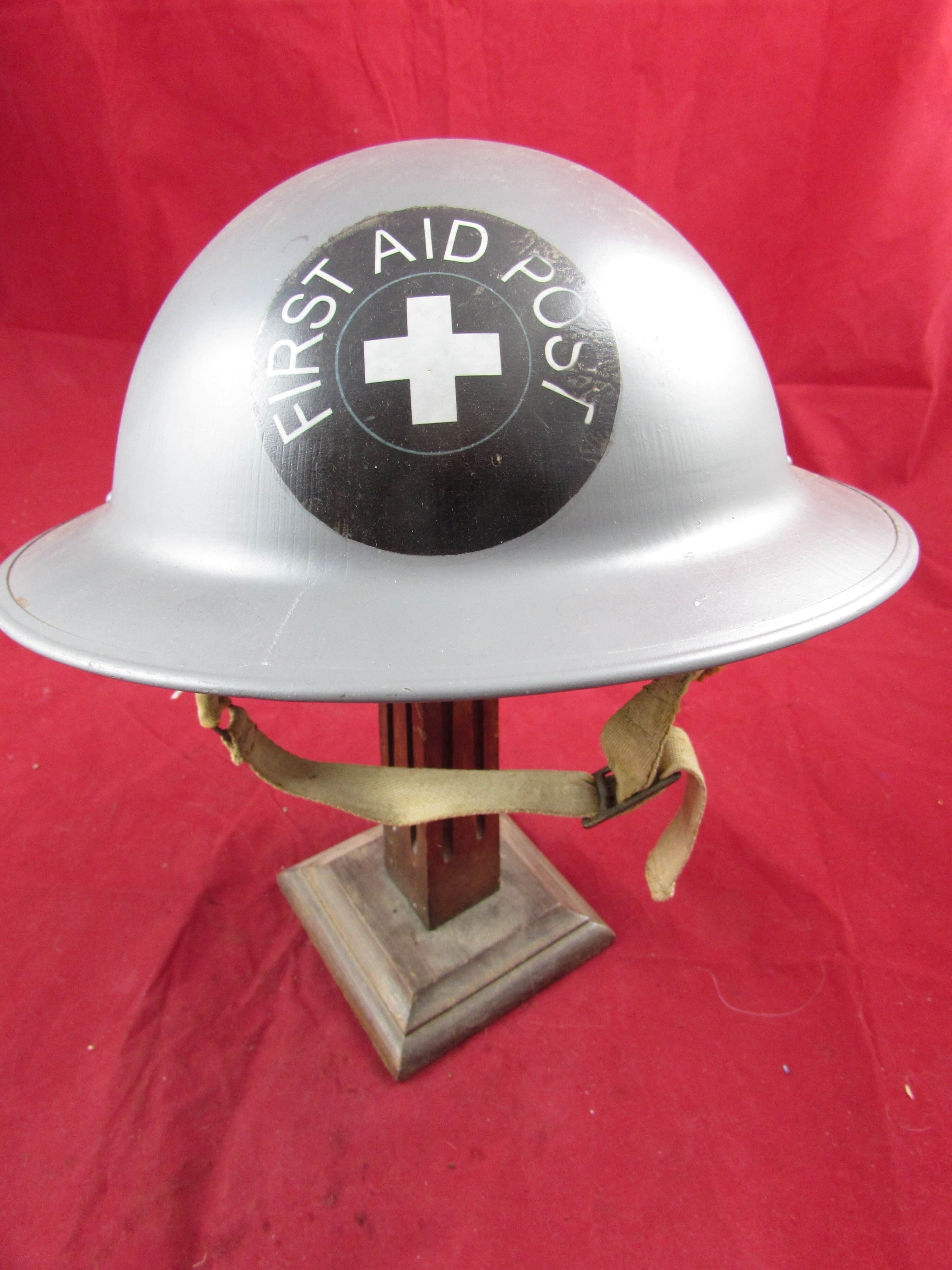 WW11 First Aid Post Tin Helmet - Antiqurio Military Antiques