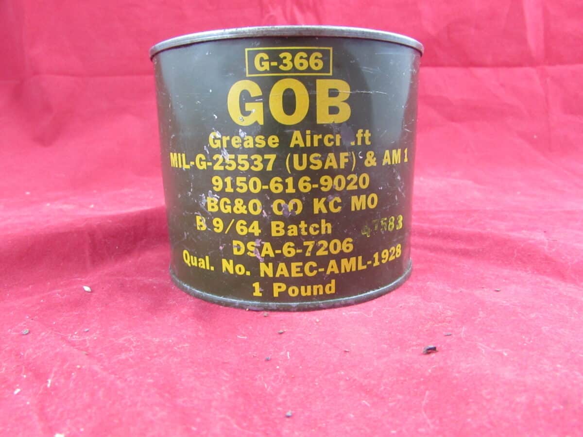 G-366 Aircraft Grease, GOB, 1966, Vietnam - Antiqurio Military Antiques