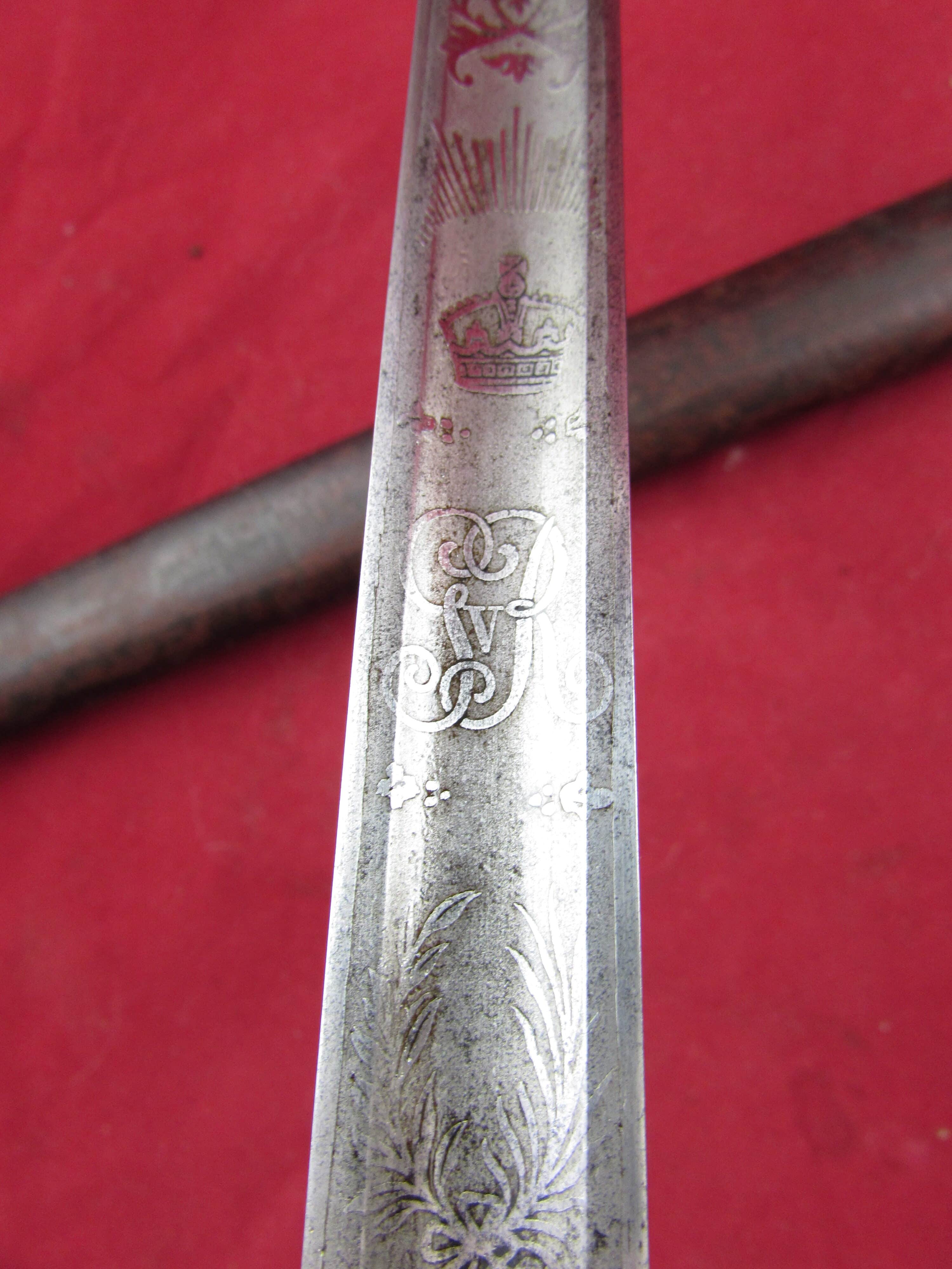 British Infantry Officer's Sword GR - ER 1897 Pattern (Steel & Leather ...