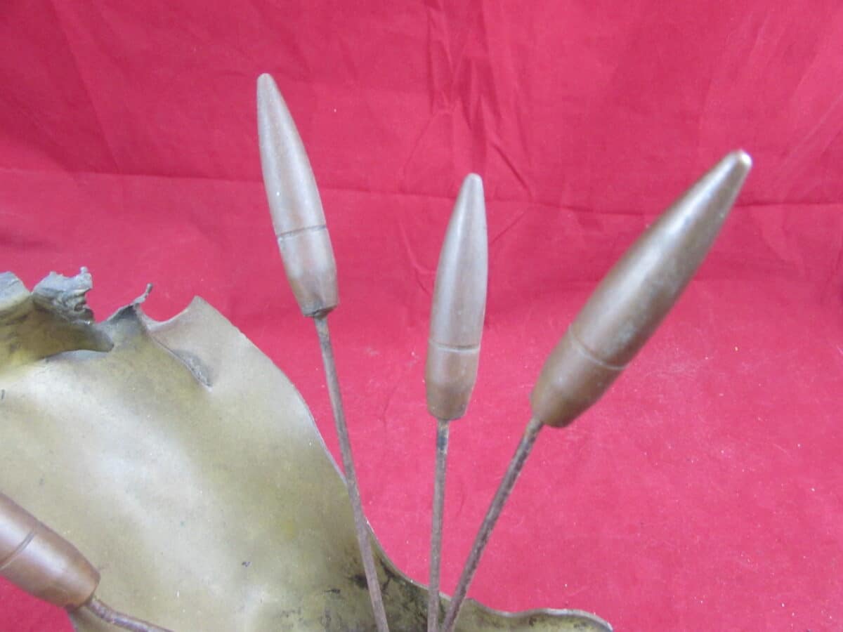 Brass 40mm M25 Bofors Trench Art Blown Shell with Bullets - Antiqurio ...