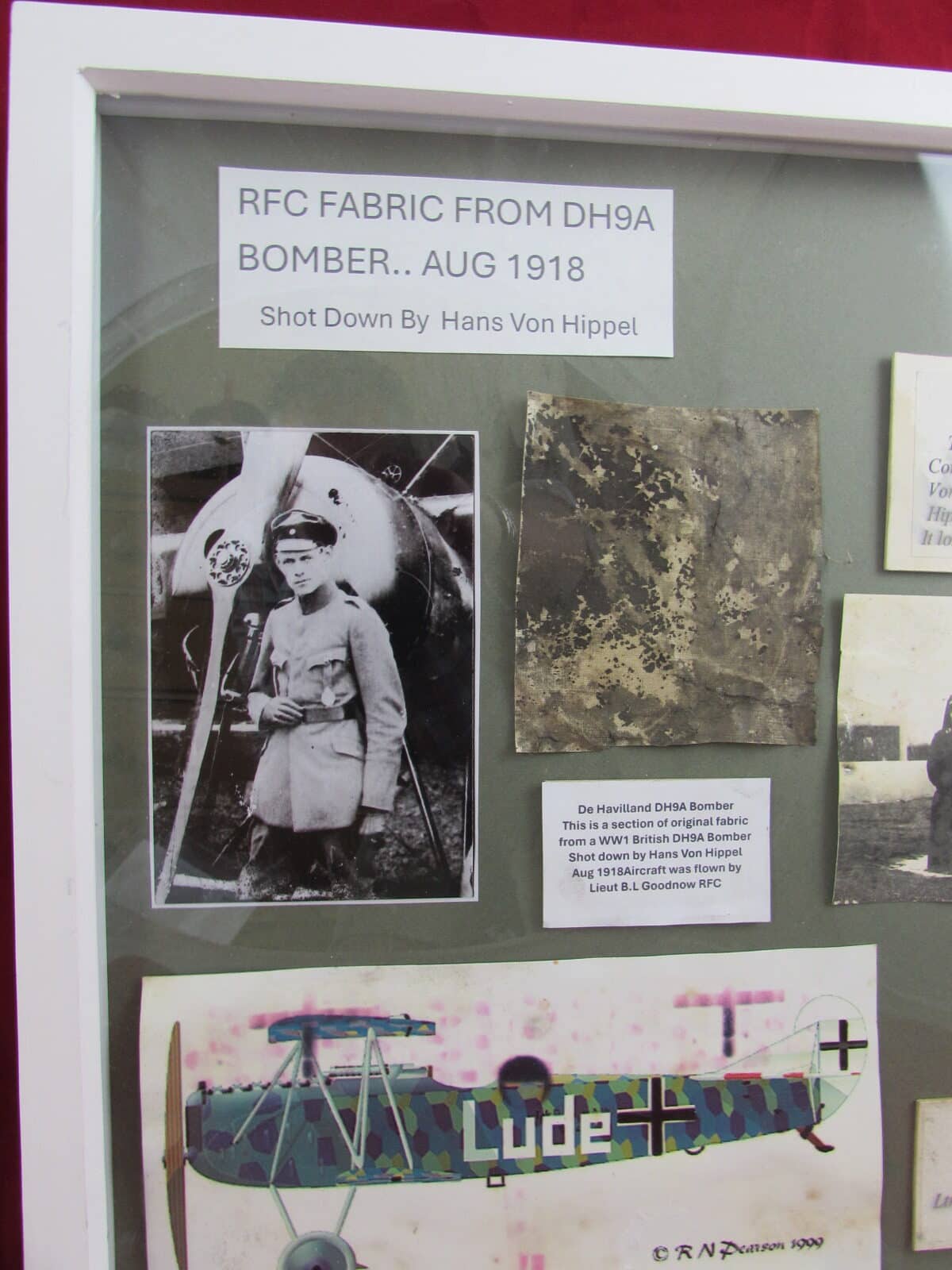 WW1 RFC fabric from DH9A Bomber shot down 1918 - Antiqurio Military ...