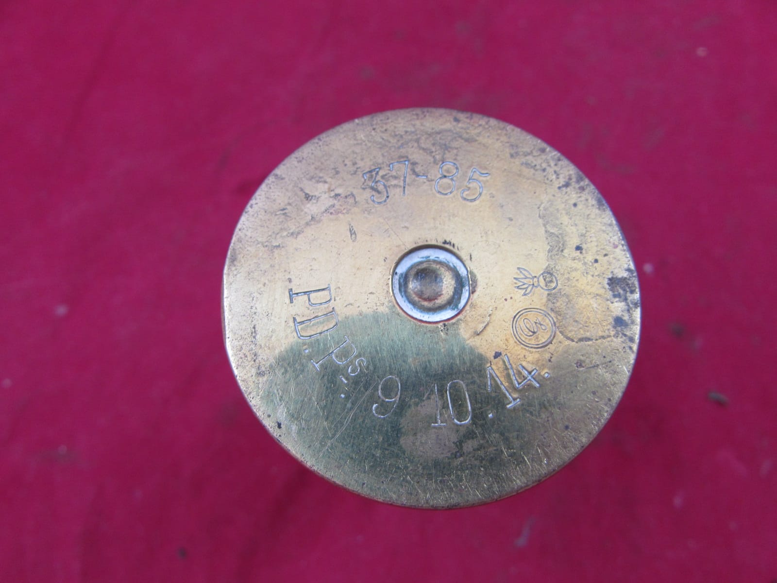 French 37mm Brass Cartridge Case 37-85 PD.Ps 9/10/14 Pinchart Denys ...