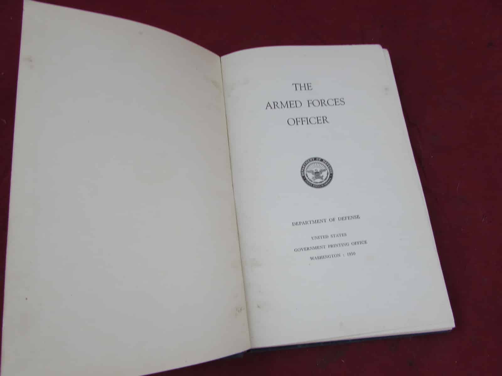 The Armed Forces Officer USA Book 1950 - Antiqurio Military Antiques