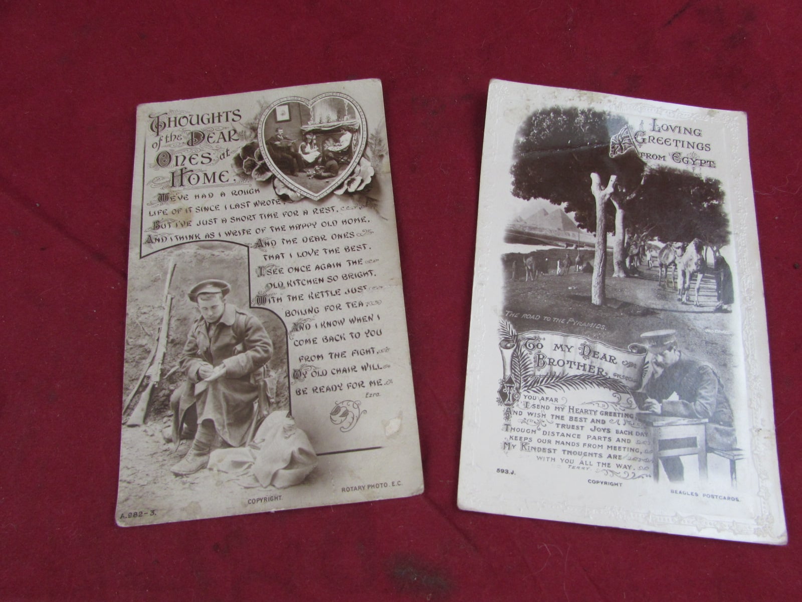 WW1 Pair of Postcards showing a British Army Soldier - Antiqurio ...