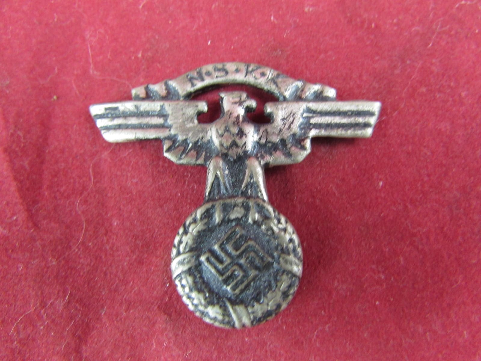 Original WW2 German NSKK Eagle Cap Badge, RZM - Antiqurio Military Antiques