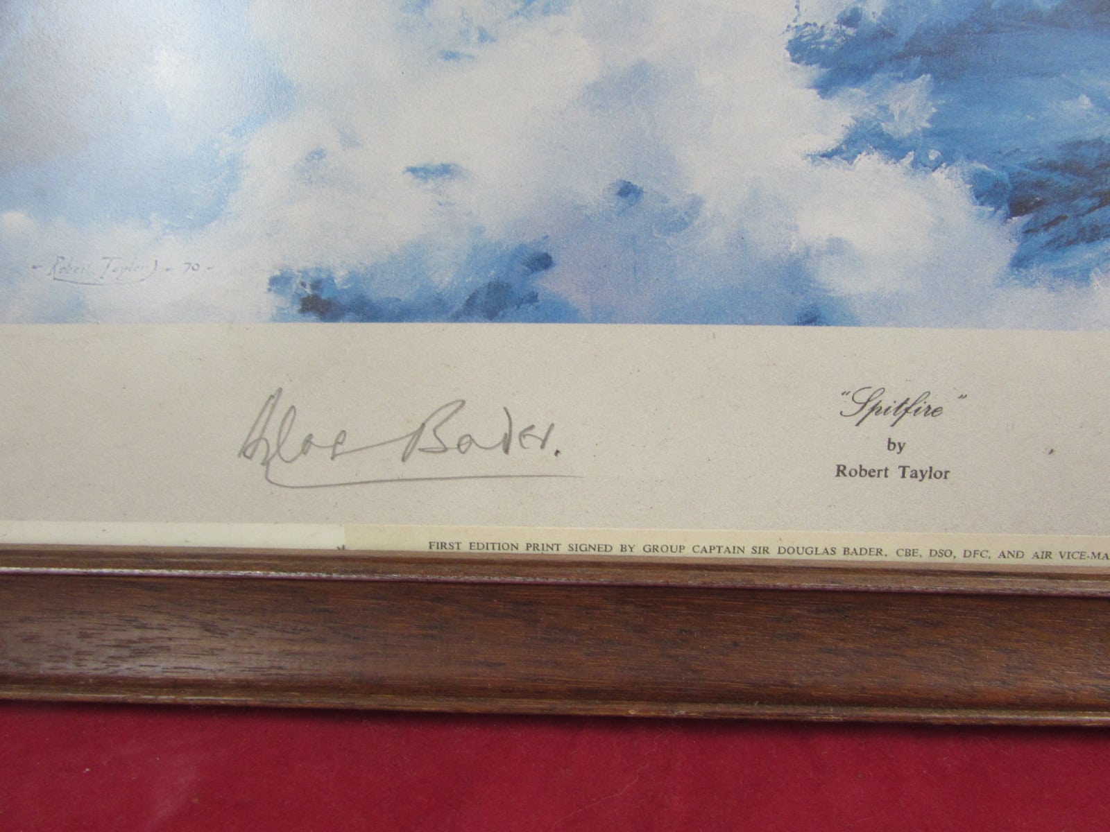 1st Edition Print Spitfire Robert Taylor Signed Douglas Bader & Johnnie ...