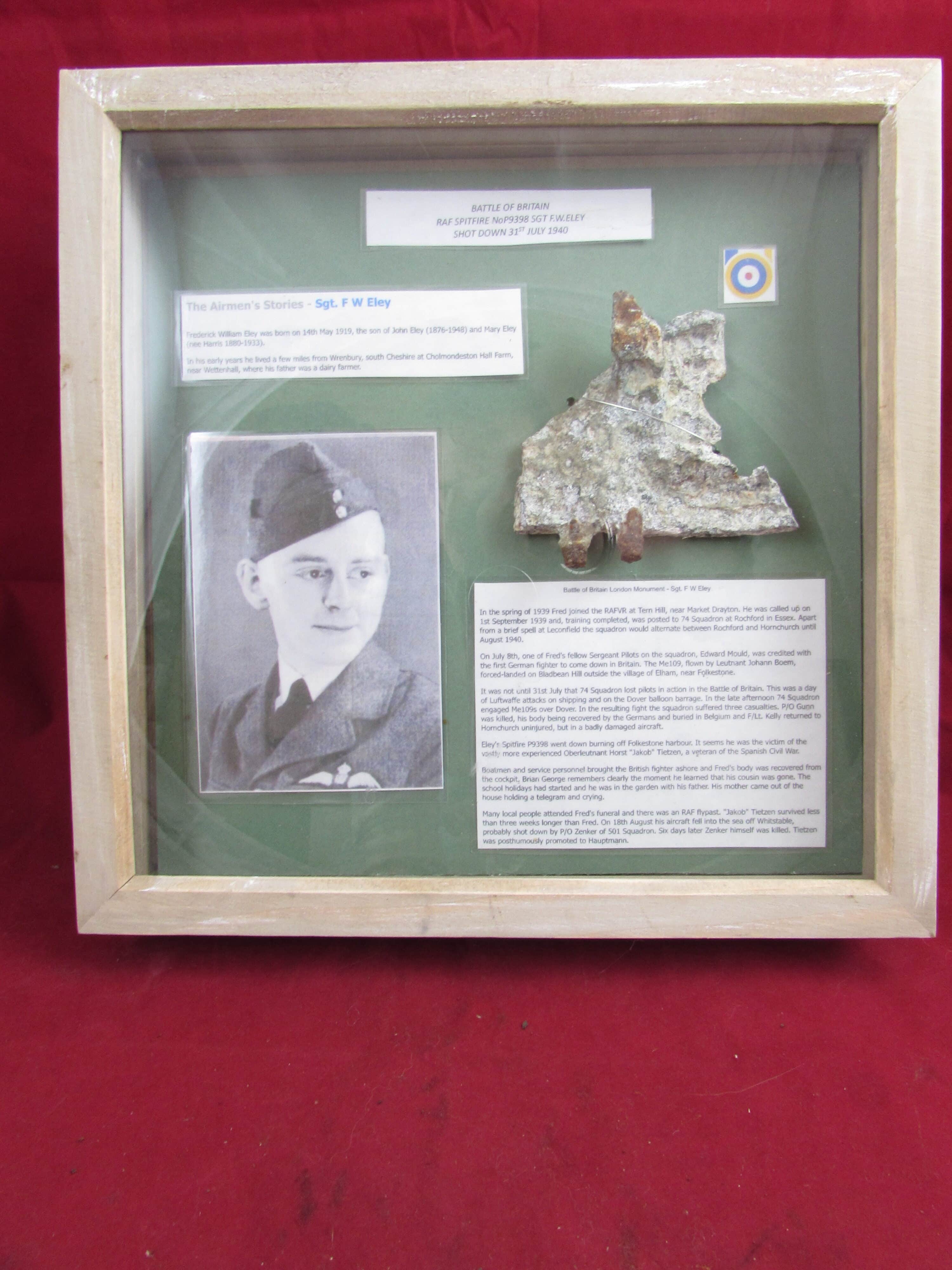 Battle of Britain RAF Spitfire Framed Fragment. - Antiqurio Military ...
