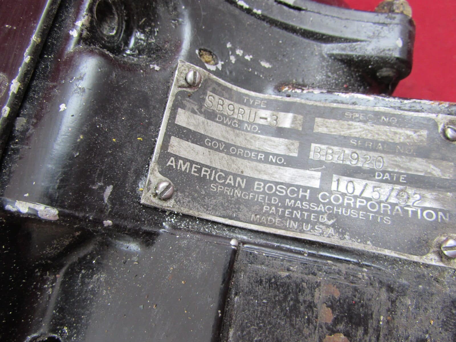WW2 American Bosh Type SB9RU-3 Aircraft Magneto - Antiqurio Military ...